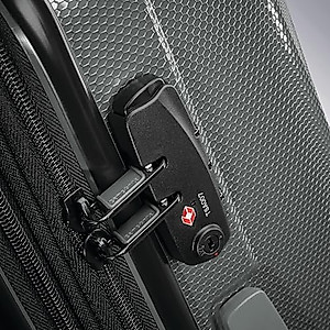 Samsonite SWERV DLX Spinner 4 Wheel 21 Inch Hard Side Travel Suitcase with Side Carry Handle, Telescopic Handle, and TSA Lock, Silver