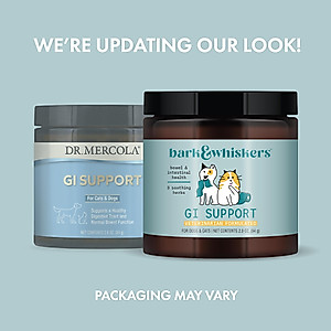 Bark & Whiskers GI Support for Dogs & Cats, 2.90 oz. (84 g), 60 Scoops, Supports Bowel and Intestinal Health, Veterinarian Formulated, Non-GMO, Dr. Mercola