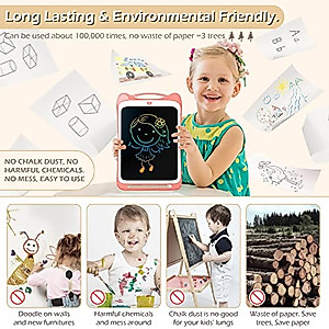 Jasonwell Kids Drawing Pad Doodle Board 12'' Colorful Toddler Scribbler Board Erasable LCD Writing Tablet Light Drawing Board Educational Learning Toys Gift for 2 3 4 5 6 7 8 Year Old Girls Boys