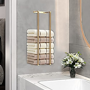 Towel Racks for Bathroom Wall Mounted, Stainless Steel Bath Towel Holder Wall Towel Rack,Wall Towel Storage, Bathroom Organization, Mounted Towel Rack,Modern Small Space Bathroom Towel Storage