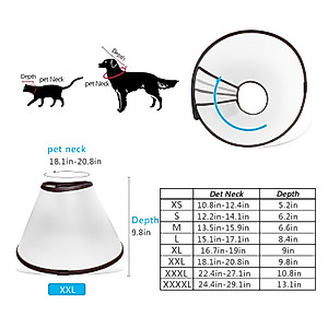 Adjustable Dog Elizabeth Collar Latest Upgrade Felicey Pet Protective Collar with Soft Edge Dog Neck Cone Recovery Cone Collar for Anti-Bite Lick, Surgery or Wound Healing (XXXXL)