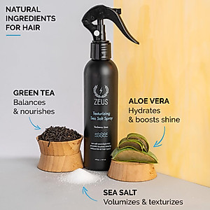 ZEUS Texturizing Sea Salt Spray for Hair, Beachy Waves, Low Shine, Easy Mist Spray for All Hair Types – MADE IN USA (6 oz.)