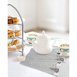 Hokiten Grey Snowman Christmas Waffle Kitchen Towels Dishcloths, Winter Snowflake Xmas Tree Absorbent Dish Towels | Hand Towels for Bathroom/Bar, 12 x 12 Inch, 2 Pcs