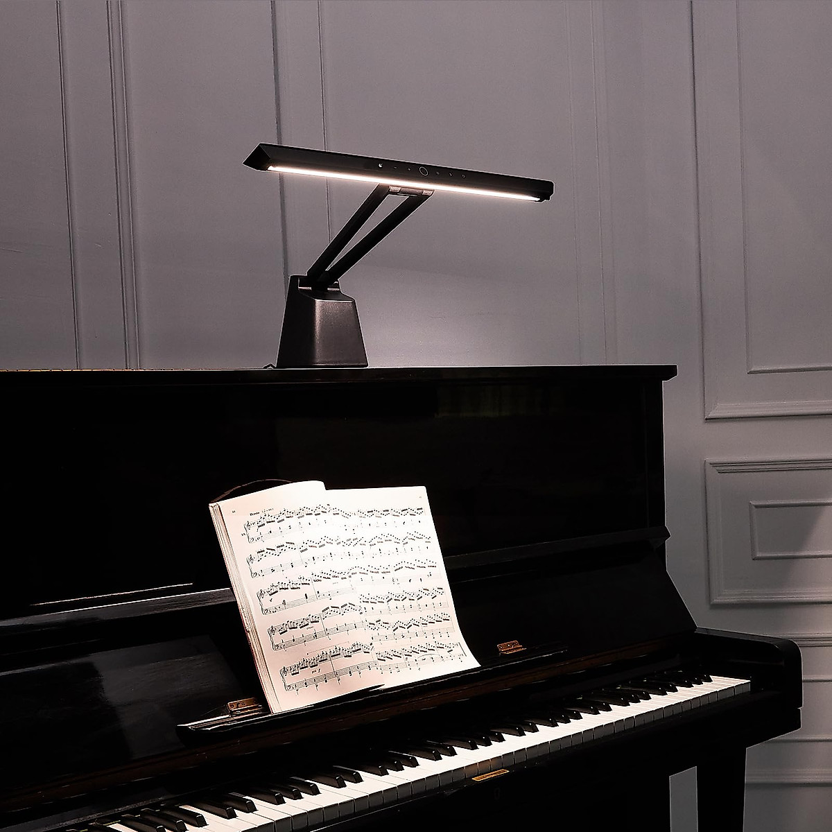 AETEE Piano Lights for Upright Grand Digital Professional Led Piano Lamp Eye-Care 5 Levels Color Temperatures 5 Levels Dimming Aluminum Body with Steady Base Home