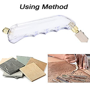 6PCS Pistol Oil Glass Cutter Oil Feed Glass Cutter with Extra 2-6mm Replaceable Head and Oil Reservoir Stained Glass Cutting Tools for Mirrors Window Glass Panes Ceramic Tile, Blue and White