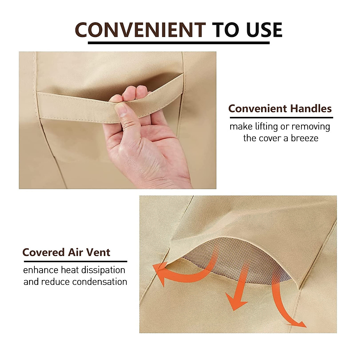 Lawn Mower Covers, 600D Oxford Cloth Riding Lawn Mower Covers Waterproof Outdoor,UV-Proof, Dust-Proof, Rain-Proof And Snow-Proof-All Weather Protection 72"L x 54"W x 47"H(khaki)