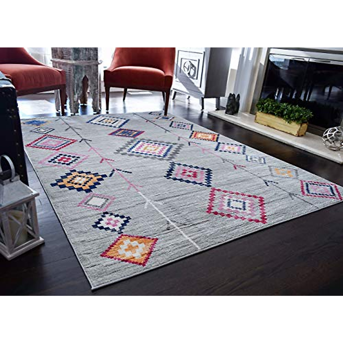 CosmoLiving by Cosmopolitan Cyprus Collection Area Rug, 2'0"x8'0", Native Grey