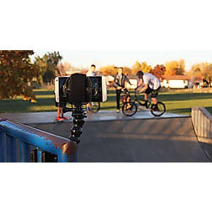 Action Mount Jaws Flex Clamp + Adjustable Goose Neck + Universal Mount Adapter for Smartphone, W/Base Clip & Screw. Use with a Phone, or Gopro Camera. Easy to Use!