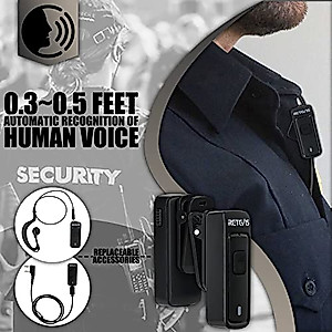 Retevis AI Active Noise Reduction Walkie Talkie Earpiece with Mic,Double PTT,Compatible RT22 RT21 RT68 RB85 NR10 Two Way Radio,Rechargeable C-Type 2 Way Radio Earhook Headset(1 Pack)