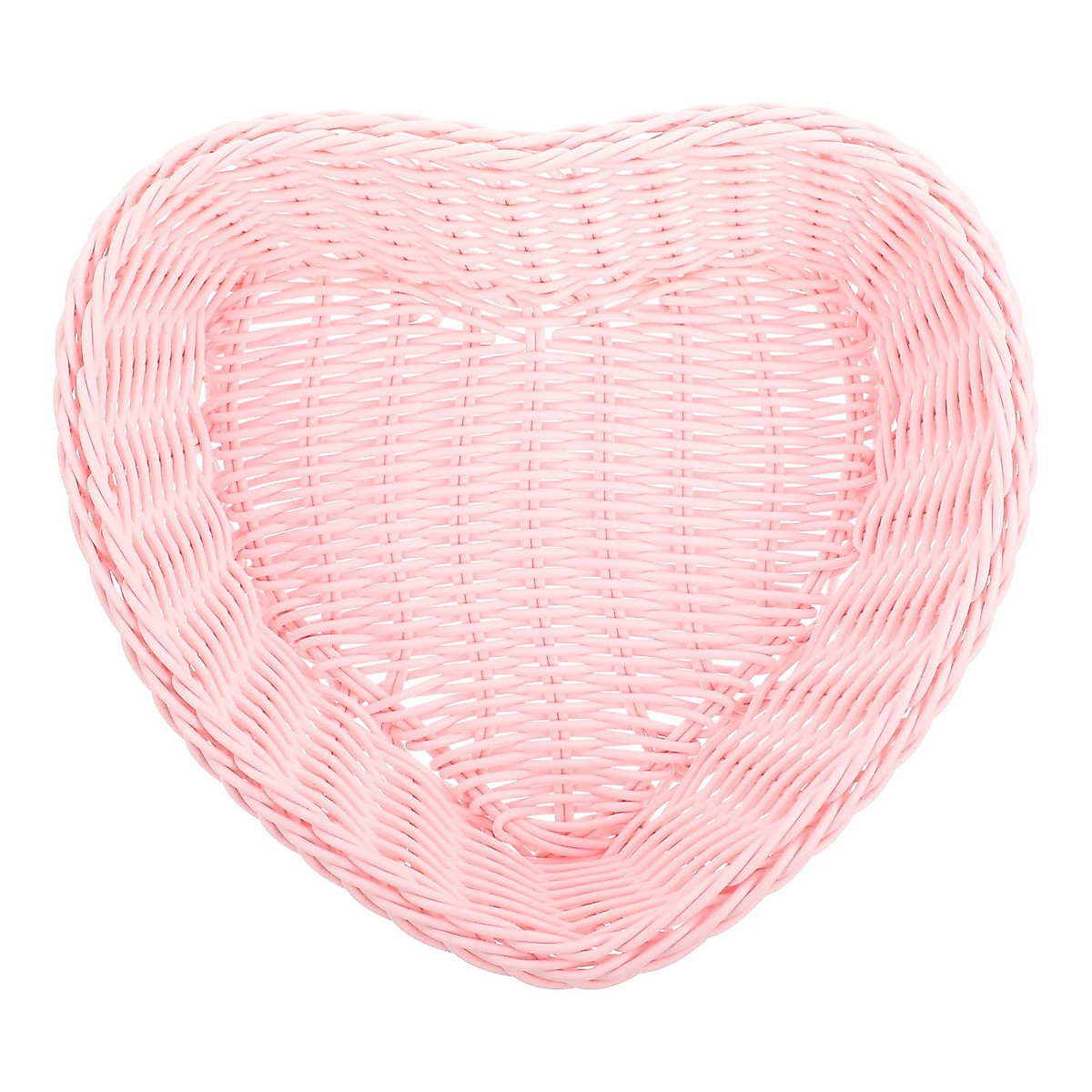 Cabilock Basket Weaving Kit Heart Shaped Basket Plastic Woven Storage Baskets Open Storage Bins Candy Bowl Bread Holder Table Centerpiece for Snack Fruit Candy Pink Basket Weaving
