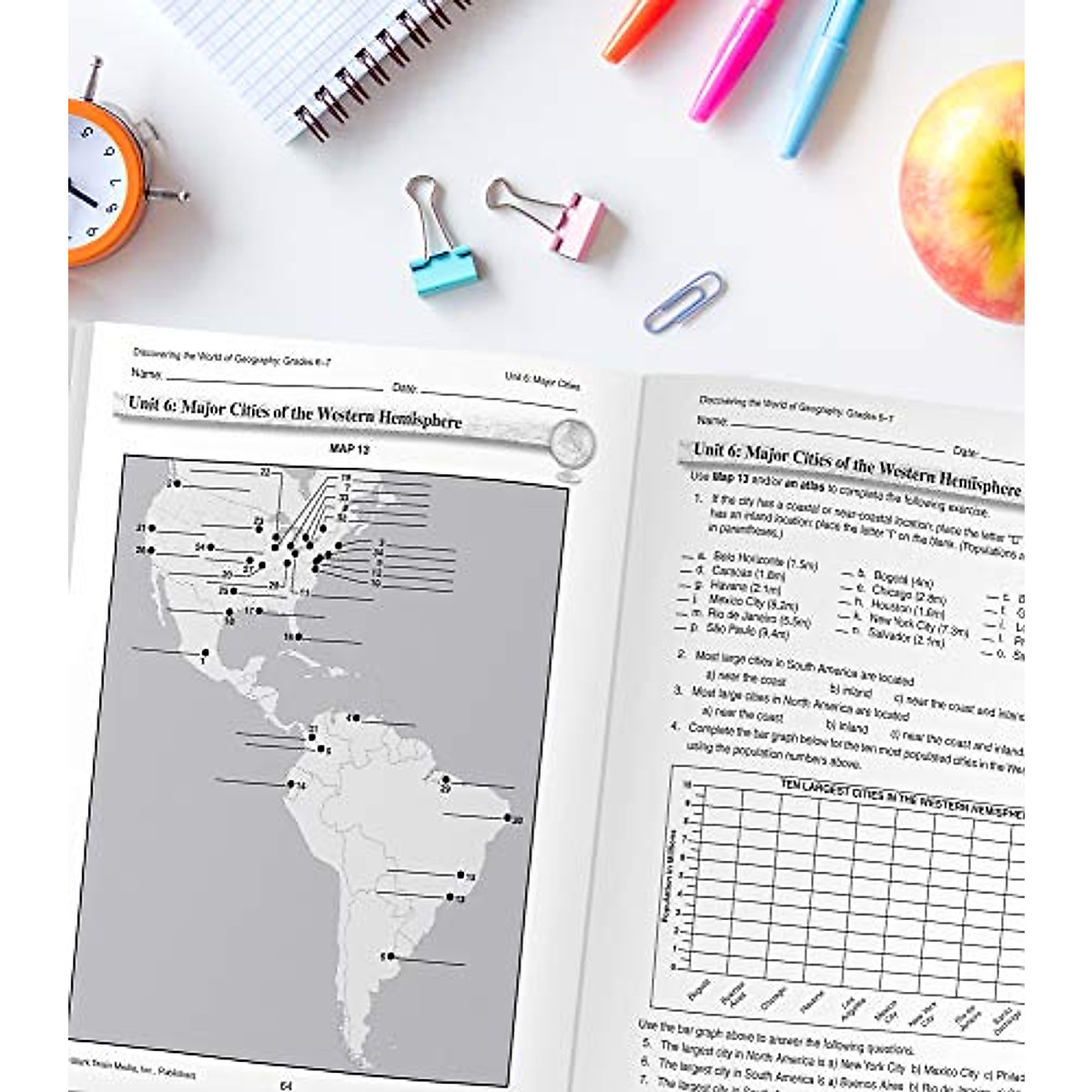 Mark Twain Geography Workbook for Grades 6-7, Western Hemisphere Geography Activity Book, 6th Grade & 7th Grade Geography for Kids, Classroom or ... (Discovering the World of Geography)