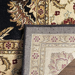 SAFAVIEH Lyndhurst Collection Area Rug - 5'3" x 7'6", Black & Ivory, Traditional Oriental Design, Non-Shedding & Easy Care, Ideal for High Traffic Areas in Living Room, Bedroom (LNH553-9012)