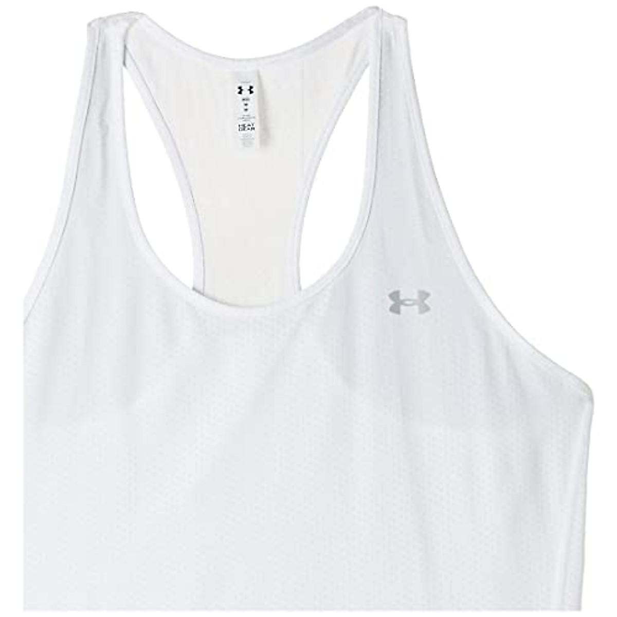 Under Armour Women's HeatGear Armour Racer Tank , White (100)/Metallic Silver , Small