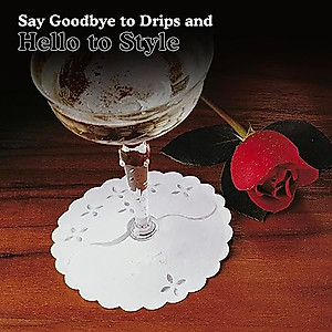 Regency Wraps Fabric Covers for The Bases of Stemmed Glasses, Absorbent and Disposable Stem Wraps, Fits up to 3.25" Base Glasses, White, Pack of 12