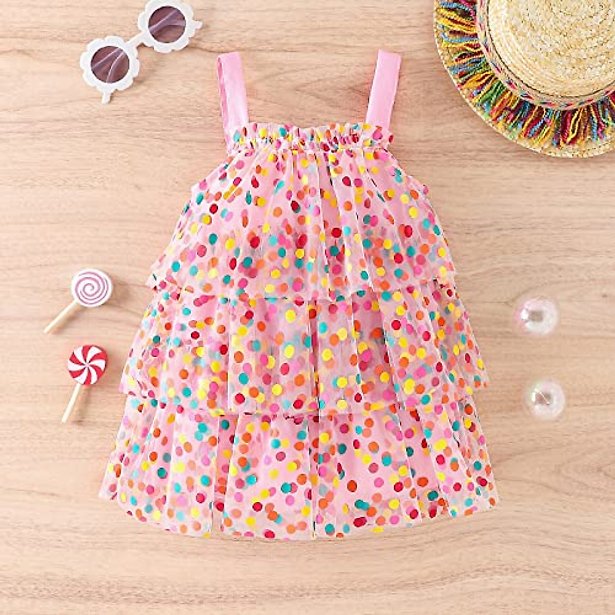Toddler Baby Girls Summer Fairy Romper Dress Suspender Tutu Tulle Princess Romper Dresses Sundress Clothes Outfit (as1, Age, 3_Years, 4_Years) Pink