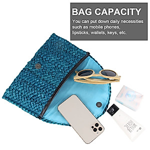LUI SUI Women Straw Clutch Purse Handbag Straw Shoulder Bag Summer Beach Bag Woven Bag Envelope Purse Wallet
