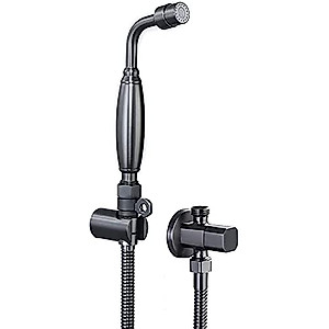 MINJING Handheld Bidet Sprayer 2 Spray Modes Baby Cloth Diaper Sprayer Cold Water Toilet Sprayer Wall Mounted Brass Handheld Sprayer Kit with Angle Valve, High Pressure,Gun Gray