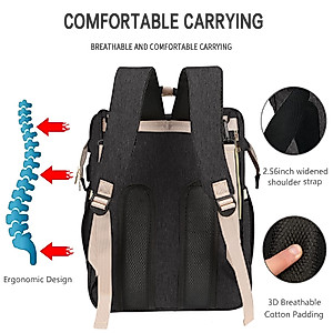 Baby Diaper Bag Backpack with Changing Station, Baby Registry Search Shower Gifts, Baby Bags for Boy Girl, New Mom Gifts for Women, Large Capacity, USB Port,Black