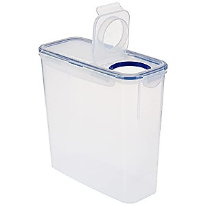 LocknLock Easy Essentials Food Storage Bin Set for Pasta, Flour, Sugar/Airtight Container Lids/BPA-Free/Dishwasher Safe, 8 Piece - Clear