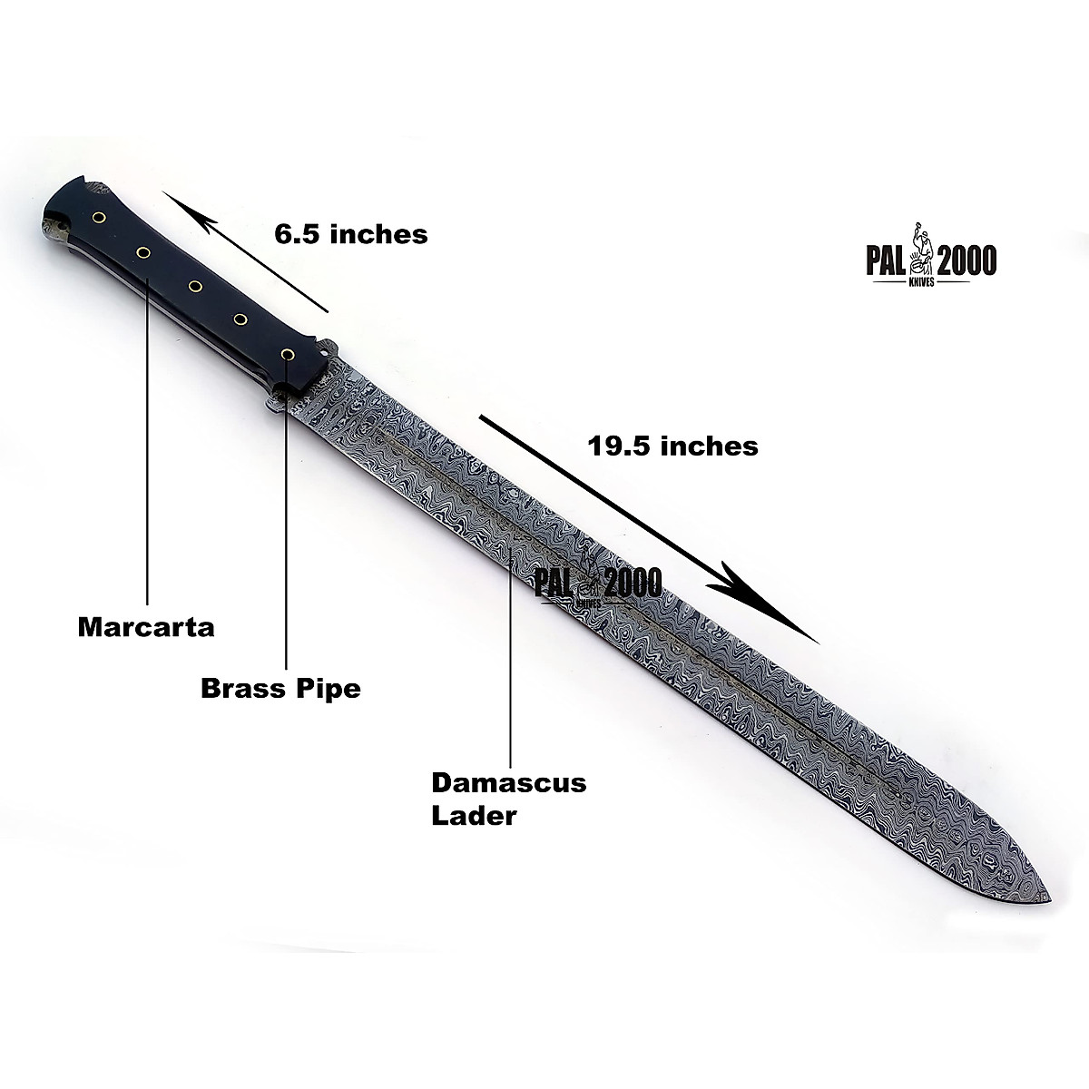 Full Tang Knives - Custom Handmade 26 Inch knife - Hand Forged Damascus steel Knife - Knife With Sheath, Ssmr-9981