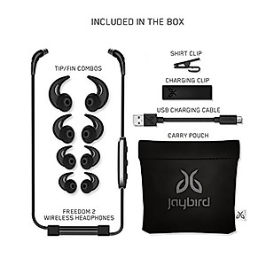 Jaybird FREEDOM 2 In-Ear Wireless Bluetooth Sport Headphones with SpeedFit – Tough All-Metal Design – Carbon