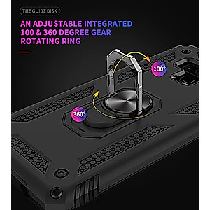 Samsung Note 9 Phone Case, Galaxy Note 9 Case with 3D PET Screen Protector, Androgate Military-Grade Ring Holder Kickstand Car Mount 15ft Drop Tested Shockproof Cover Case for Galaxy Note 9, Black