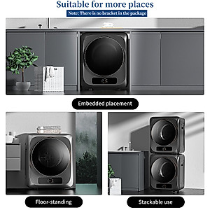 VCJ Portable Clothes Dryer for Apartment, 10lbs Compact Electric Laundry Dryer with Stainless Steel Tub, 1.5 cu.ft Suitable for Apartments, Dorm, RVS