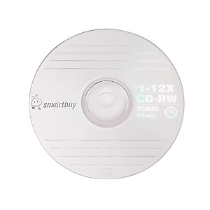40 Pack Smartbuy CD-RW 1-12X 700MB/80Min High Speed Branded Logo Rewritable Blank Data Media Disc