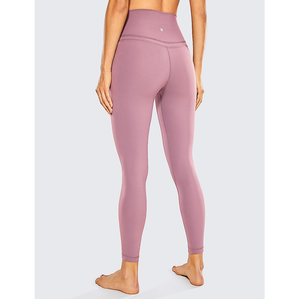 CRZ YOGA High Waisted Workout Leggings - 25 Inches Yoga Athletic Soft Naked Feeling Pants for Women Figue Pink Small