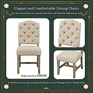 WOZNLA Retro Style 5-Piece Extendable Round Dining Table Set with 4 Upholstered Chairs - Ideal for Kitchen and Living Room Gatherings