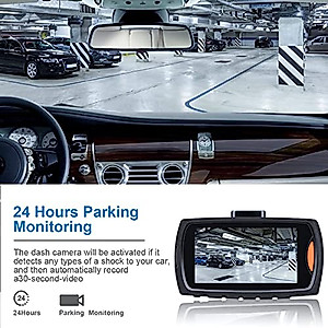 Dash Camera for Cars, Dash Cam 1080P Full HD Dual, G-Sensor,Dashcam 140 Wide Angle 2.7" LCD Display, Super Night Vision, Parking Monitor, WDR, Loop Recording