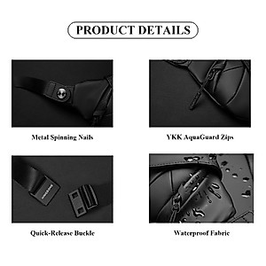 Kingsons Compact EDC Tech Sling Bag for Men, Waterproof Crossbody Bag Chest Shoulder Backpack with Magnetic Closure, Everyday Carry Bag for Travel, Work, Sport