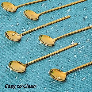 Espresso spoons 18/10 Stainless Steel 10 Piece Vogue Mini Teaspoons Set for Coffee Sugar Dessert Cake Ice Cream Soup Antipasto Cappuccino 5 Inch Frosted Handle