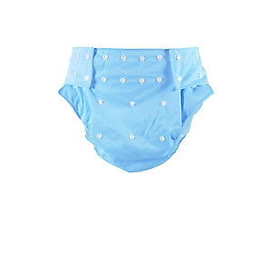 CutiePlusU Adult Cloth Diaper Washable Adult Pocket Nappy Cover Adjustable Reusable Breathable Leak Free - Blue