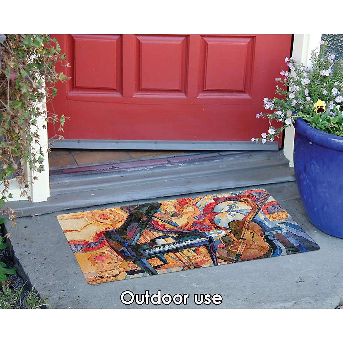 Toland Home Garden 800317 The Orchestra Music Door Mat 18x30 Inch Piano Outdoor Doormat for Entryway Indoor Entrance