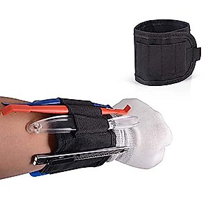 Magnetic Arm Wristband Tool, Holding Screws Nails Drill Bits and Small Tools With Strong Magnets, Magnetic Tool Holder Strip, Handy Tool Belt Gifts for Dad Husband Boyfriend Men Women