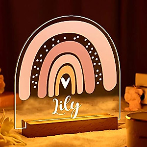 VEELU LED Baby Night Light Personalized Rainbow Name Lamp Christening Gift for Boy and Girl Birth Gift for Girl