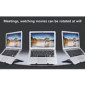 kindream Laptop Stand: 10-18" laptops Such as MacBook Air, Pro, HP, DELL, etc., 360°Rotation Adjustable, Hollow Out for Cooling, Foldable and Portable, with Mobile Phone Stand, Office, Black