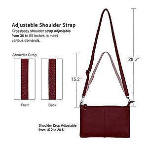 befen Women's Smartphone Leather Wristlet Crossbody Wallet Clutch with Crossbody Strap/Wrist Strap - Fit iPhone 15 Pro Max - Jester Red