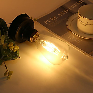 Low Voltage 3V 1.2W LED Bulb, ST64 Antique Shape Edison LED Bulb 12W, E27 Medium Base Lighting Bulb for Landscape Outdoor Solar Light Sconce Path Pendant Lamp, Clear Glass, Warm White, 2 Pack