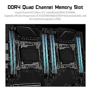 MACHINIST X99 Dual CPU Motherboard, LGA 2011-V3 Computer Server Motherboards (Intel i7 5th/6th Gen, PCIe 3.0, DDR4, Dual LAN, Dual M.2, SATA 6Gb/s, E-ATX) for Intel XEON E5 V3/V4 Series Max 256G