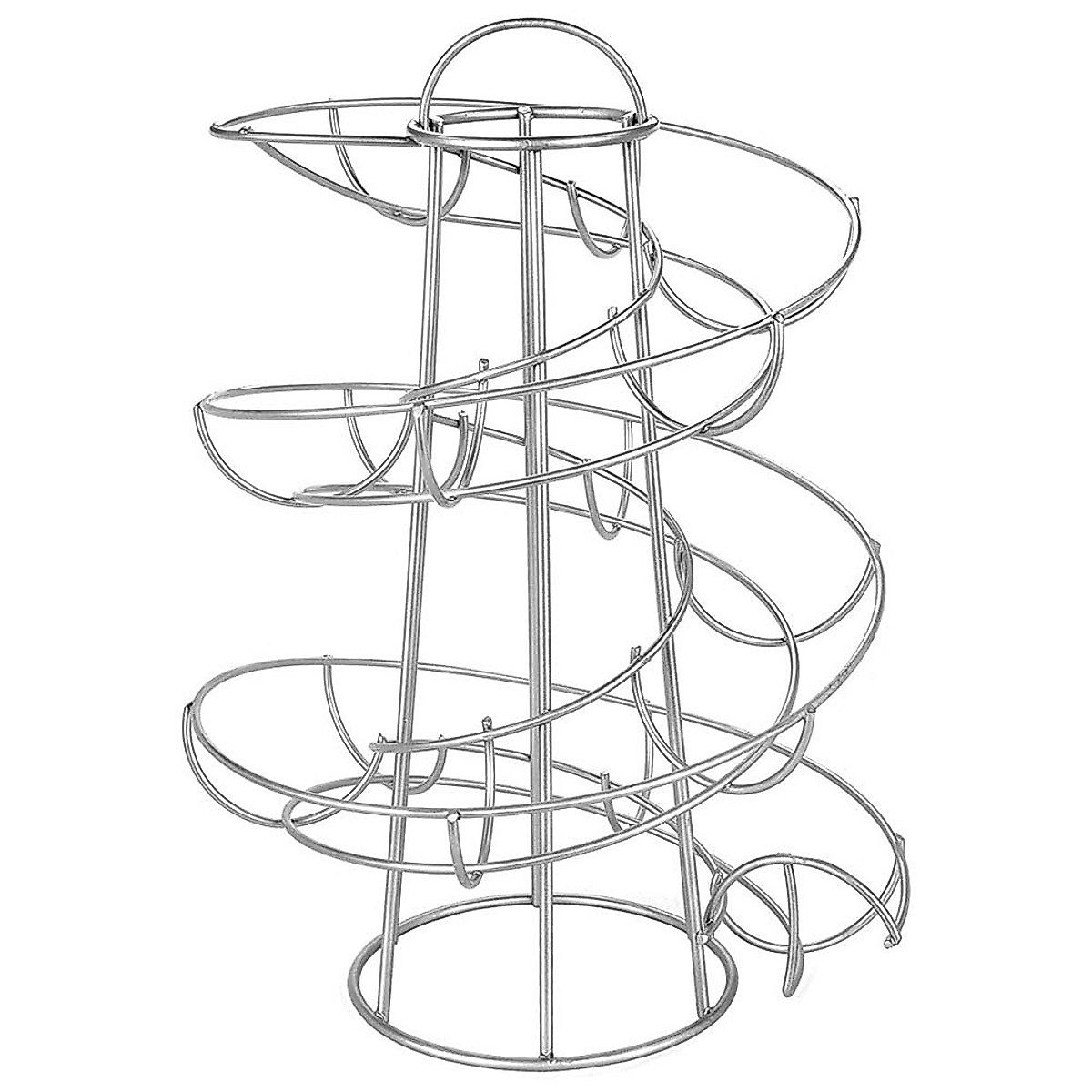 Tnfeeon Spiral Egg Dispenser Rack Indoor Egg Storage Organizer (Silver)