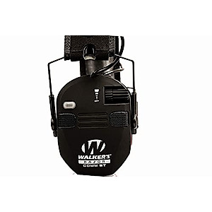WALKER'S Razor Electronic Quad Muff w/ Bluetooth | 4 Mics 360-Degree Sound Capture 23dB NRR Hearing Protection Range Shooting Earmuffs w/ 2 AAA Batteries, Black