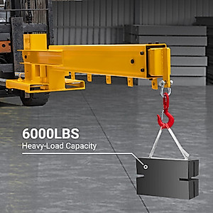 Towallmark 6000 lbs/3 Ton Adjustable Forklift Mobile Crane, Telescoping Design (83" - 149") for Warehouses, Factories, and Construction Sites