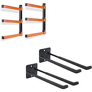 Ultrawall Lumber Storage Metal Rack with 3-Level and Garage Hooks for Snow Board Hook Tire Rack
