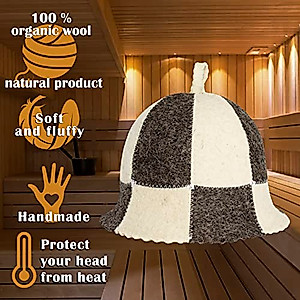 SHSH trade group Ukrainian Wool Sauna Hat Embroidered Cell - Sauna Hat Finnish - Ukraine Sauna Hat Wool - Russian Banya Hat for Men - Sauna Hat for Men - Sauna Hats Russian