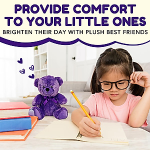 Grandma Smiley's Plush Best Friends Super Color Purple Teddy Bear Stuffed Animal, 9-inch Hypoallergenic Small Teddy Bears for Christmas, Newborn Baby Shower, Girlfriend, Boyfriend, Graduation