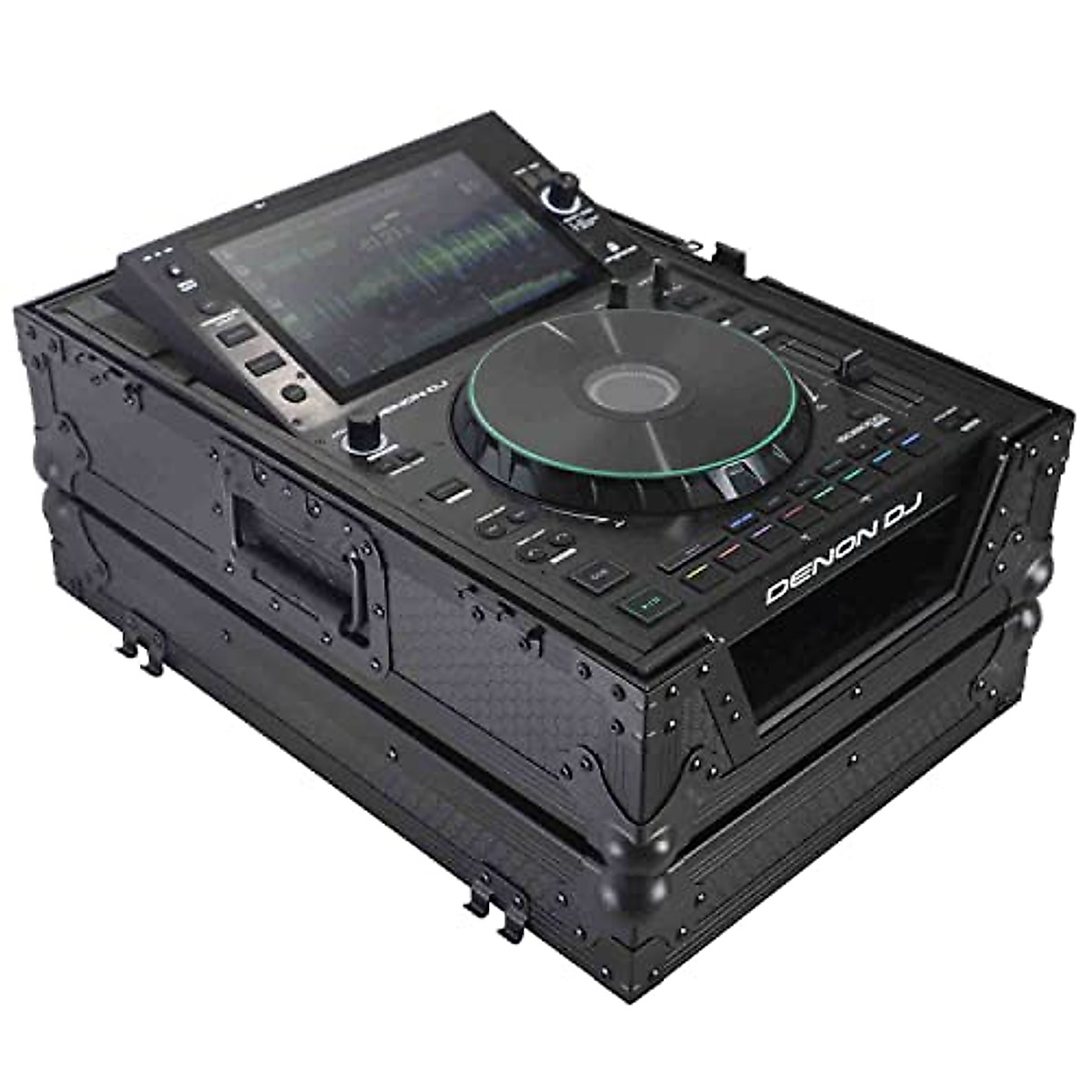ProX XS-CDBL Flight Case for Pioneer CDJ-3000 DJS-1000 Denon SC6000 PRIME Large Format CD-Media Player Black on Black