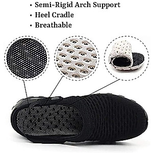 Dosurgorn Women Walking Shoes Air Cushion Slip-On Shoes - Orthopedic Diabetic Walking Shoes (Black,10)