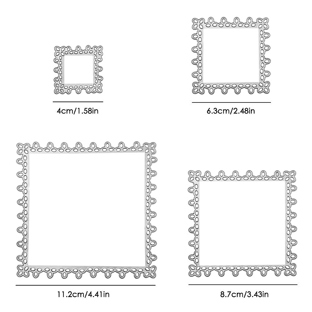 3 Sets Cuttting Dies for Card Making, FineGood Geometry Metal DIY Cutting Die Frames Die-cuts Stencils for Scrapbooking Album Decoration